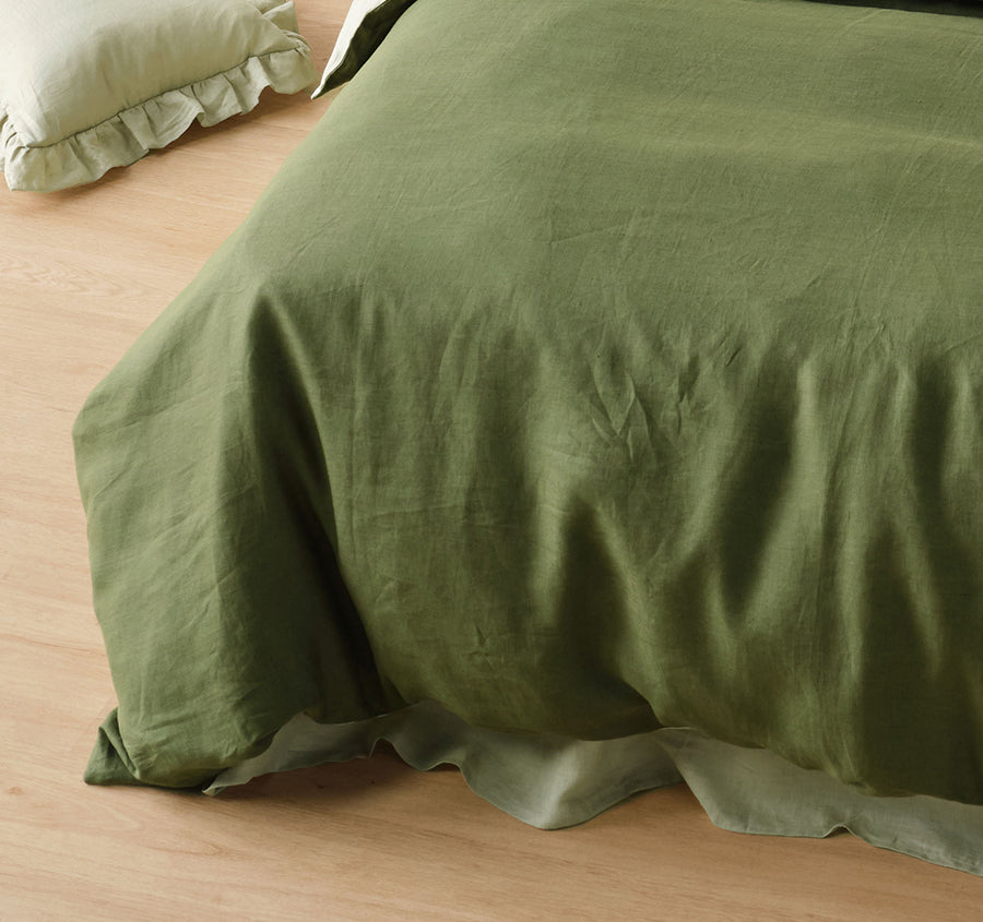 Nimes Duet Quilt Cover Set Range Moss and Wasabi – Manchester Warehouse
