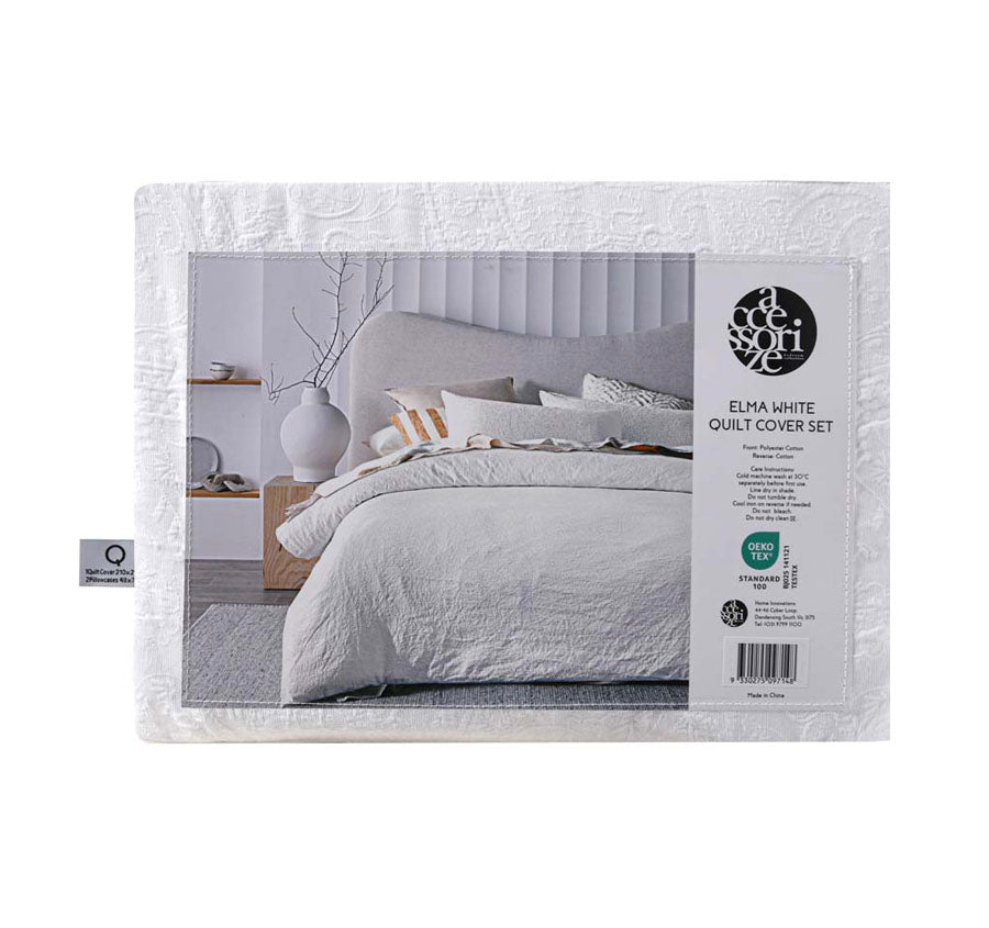 Elma Quilt Cover Set Range White – Manchester Warehouse