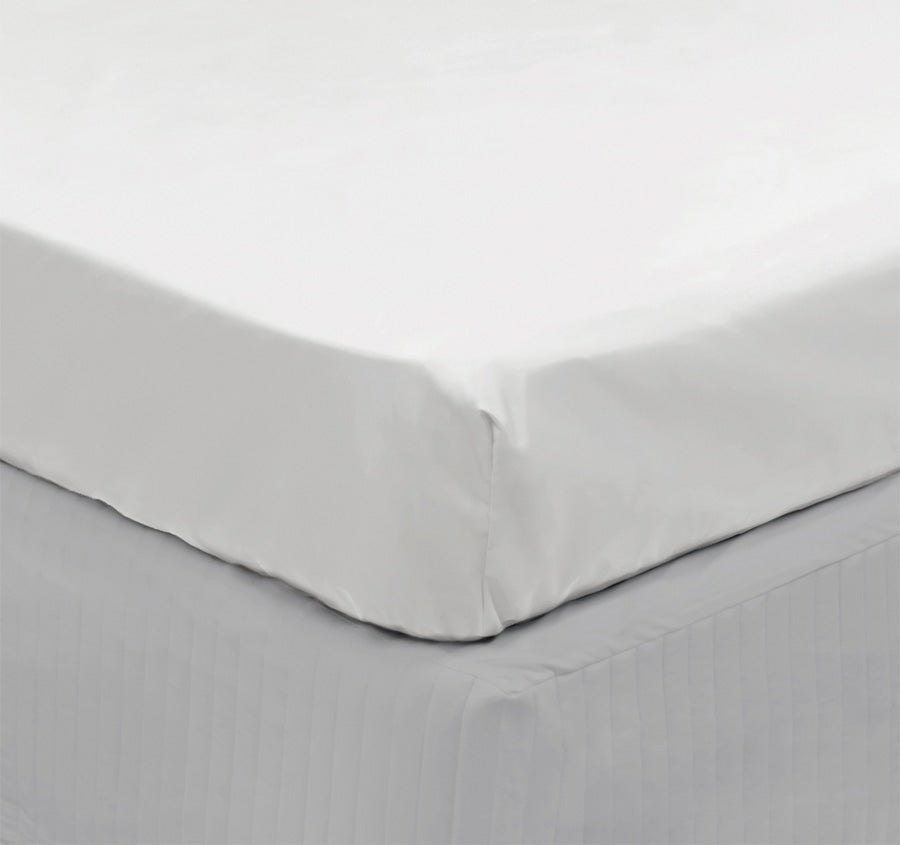 Tuscan Collection Cotton Percale Mega Long Single Bed Fitted Sheet Whi ...