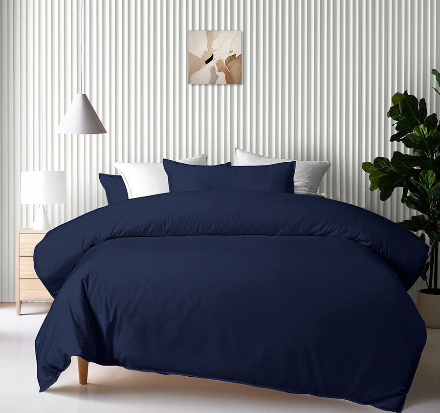 Bamboo Eco 400THC Cotton Quilt Cover Set Range Navy – Manchester Warehouse