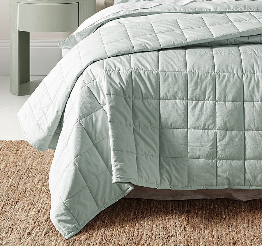 Evie Organic Cotton Coverlet Mist – Manchester Warehouse