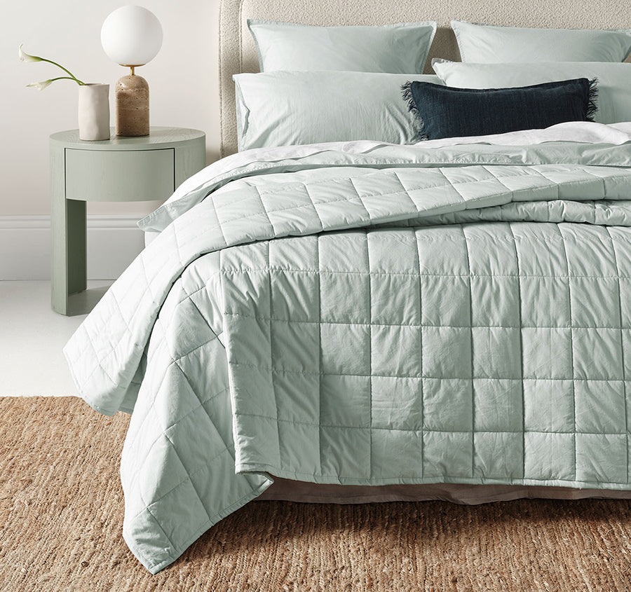 Evie Organic Cotton Coverlet Mist – Manchester Warehouse