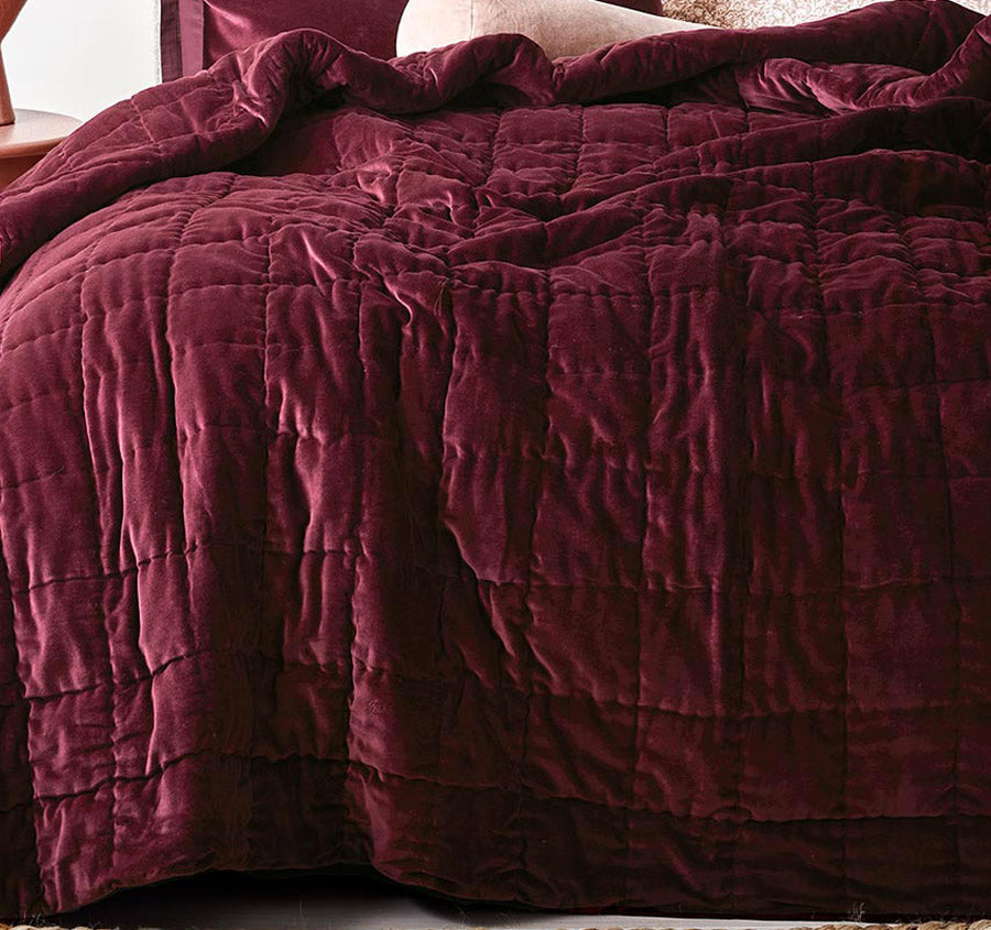 Luxury Velvet Coverlet Merlot – Manchester Warehouse