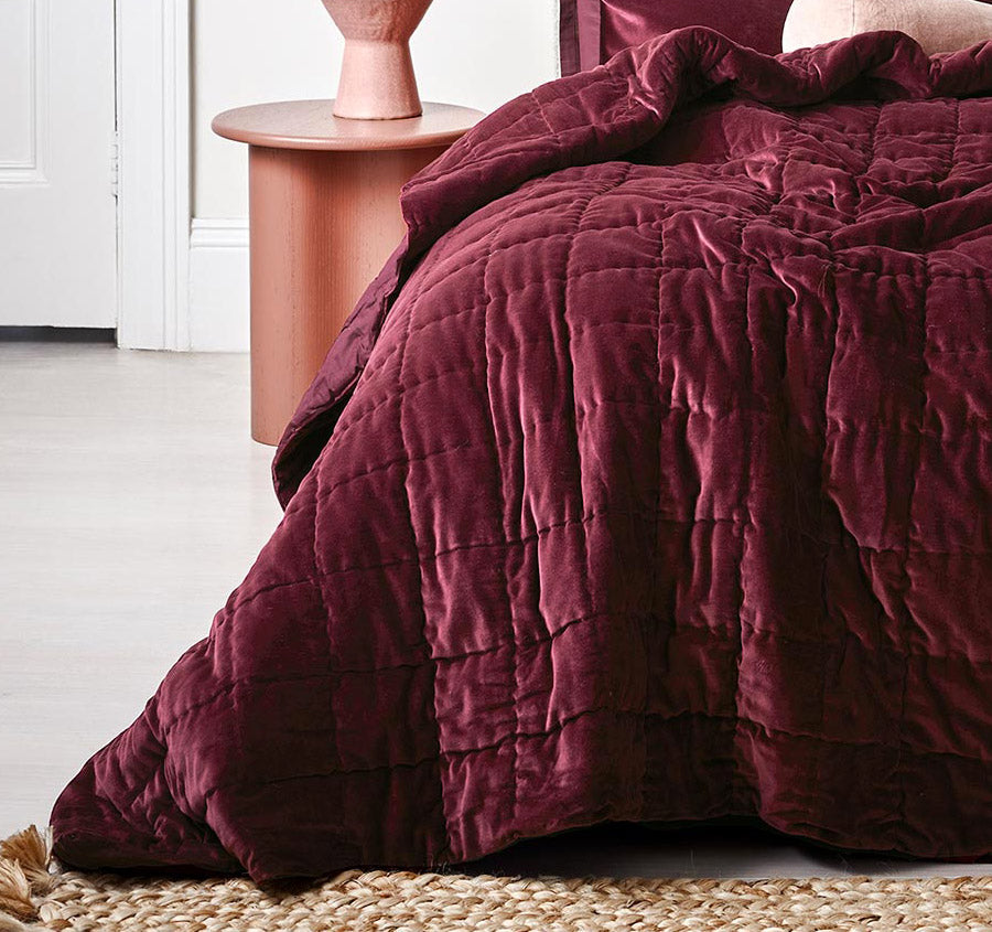 Luxury Velvet Coverlet Merlot – Manchester Warehouse