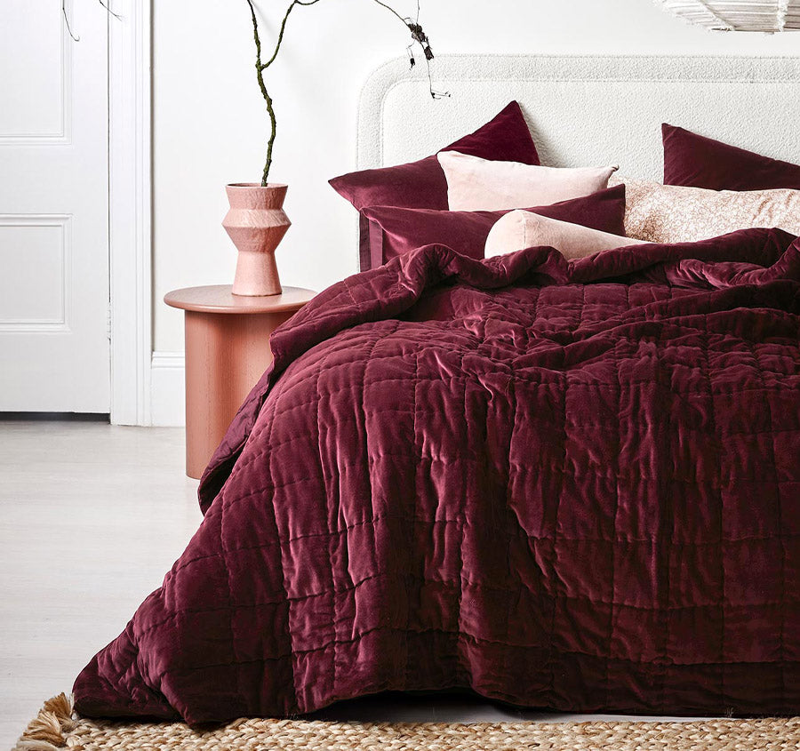 Luxury Velvet Coverlet Merlot – Manchester Warehouse