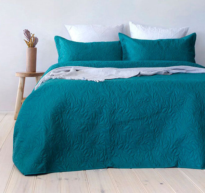 Botanica Coverlet Set Teal – Manchester Warehouse