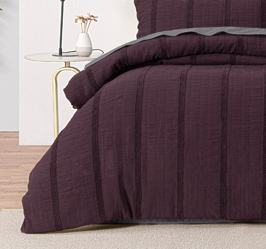Malua Quilt Cover Set Range Grape – Manchester Warehouse