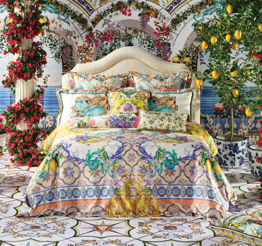 Caterina Quilt Cover Set Range Spritz Yellow – Manchester Warehouse