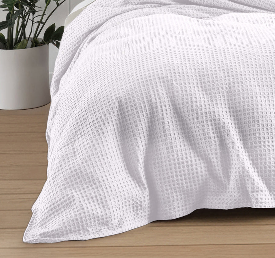 Haven Cotton Waffle Quilt Cover Set Range Pure White – Manchester Warehouse