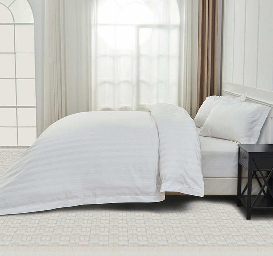 Signature 500TC Luxe Stripe Egyptian Cotton Quilt Cover Set Range Pure ...