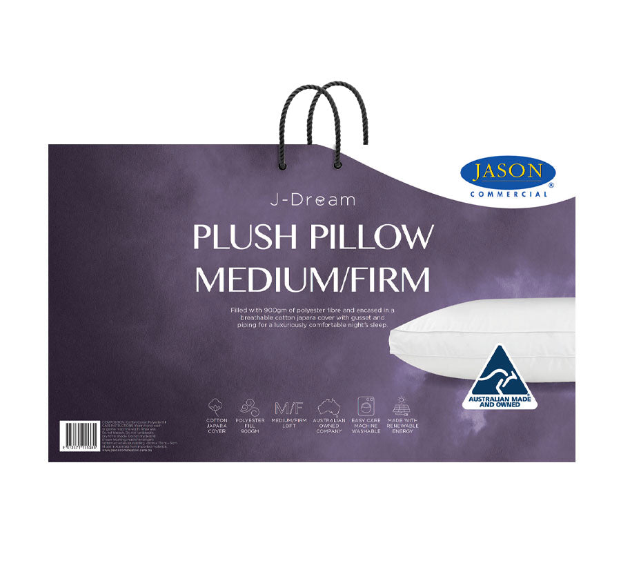 J-Dream Plush 900g Standard Medium Firm Gusset Pillow – Manchester ...