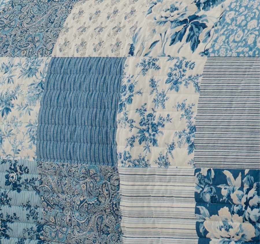 Paisley Patchwork Coverlet Set Blue – Manchester Warehouse
