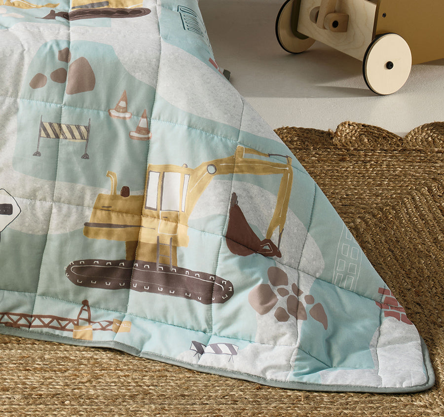 The Big Build Single to King Single Bed Coverlet Set Teal – Manchester ...