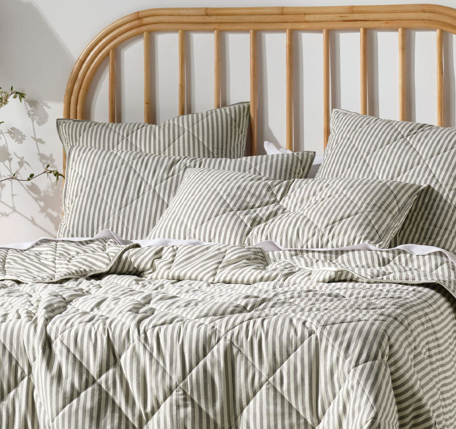 Classic Stripe Coverlet Charcoal – Manchester Warehouse