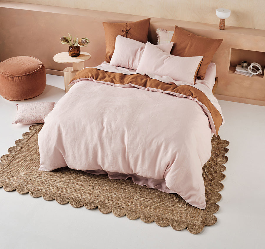 Nimes Duet Quilt Cover Set Range Rose and Cinnamon – Manchester Warehouse