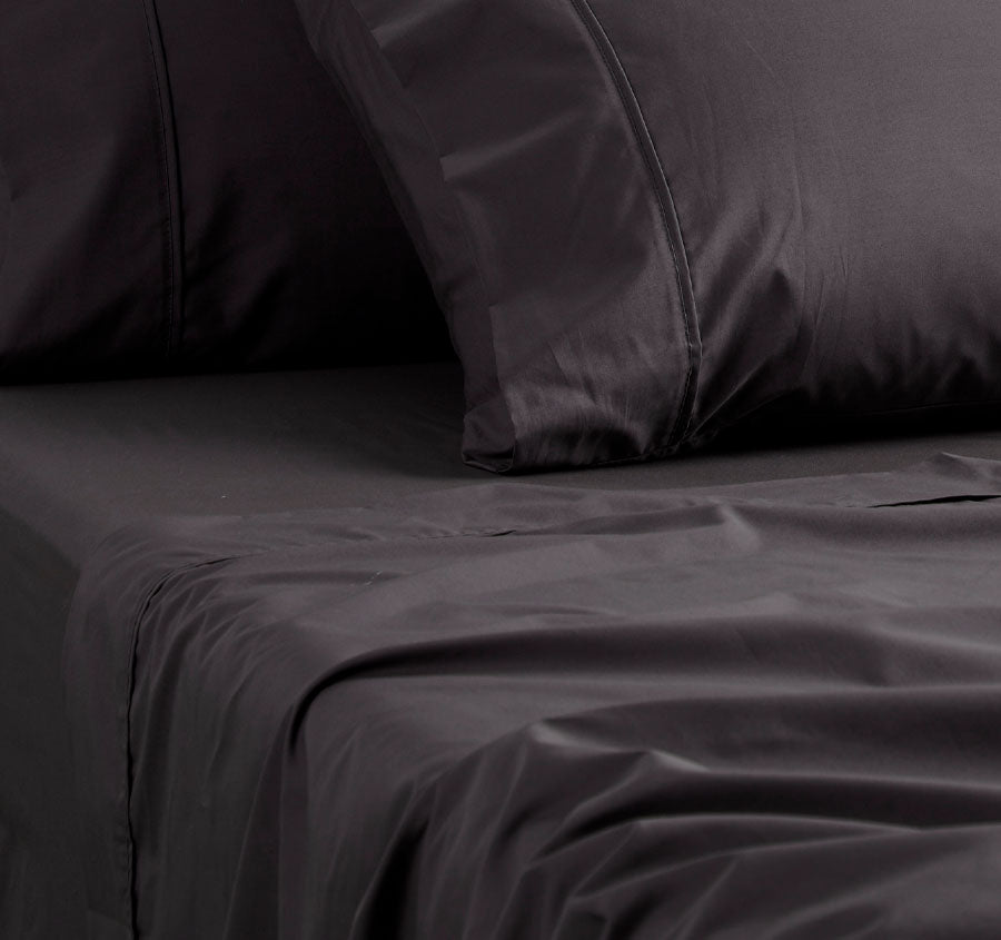 250THC Poly Cotton Percale Mega Sheet Set Range Asphalt – Manchester ...