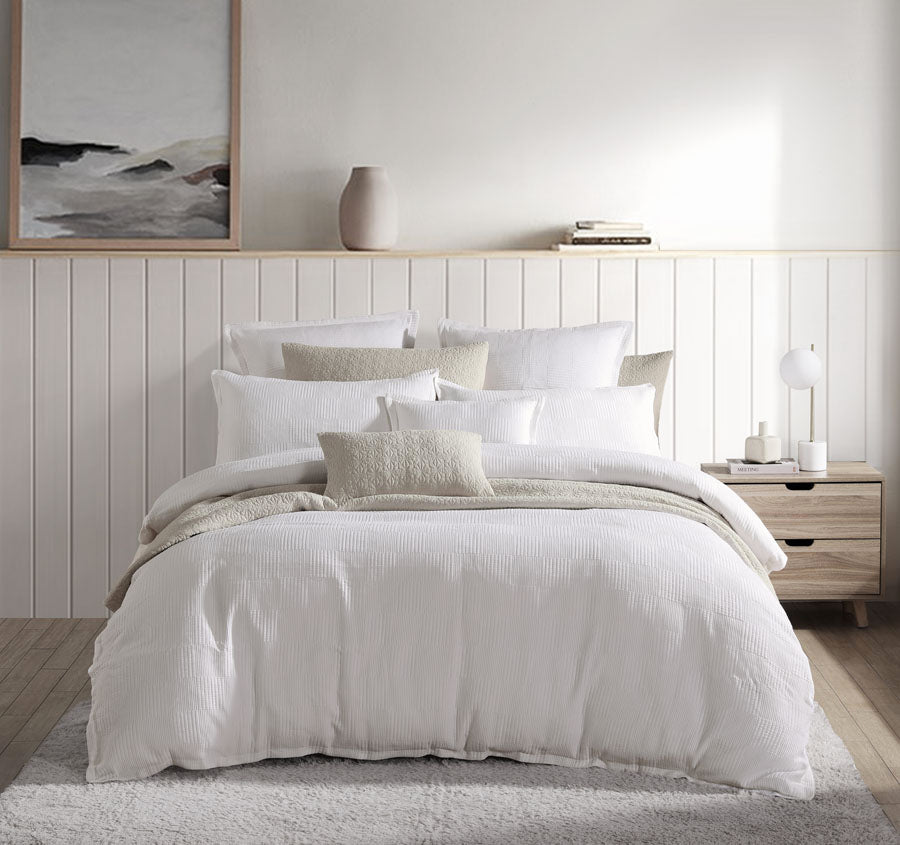 Caspian Quilt Cover Set Range White – Manchester Warehouse