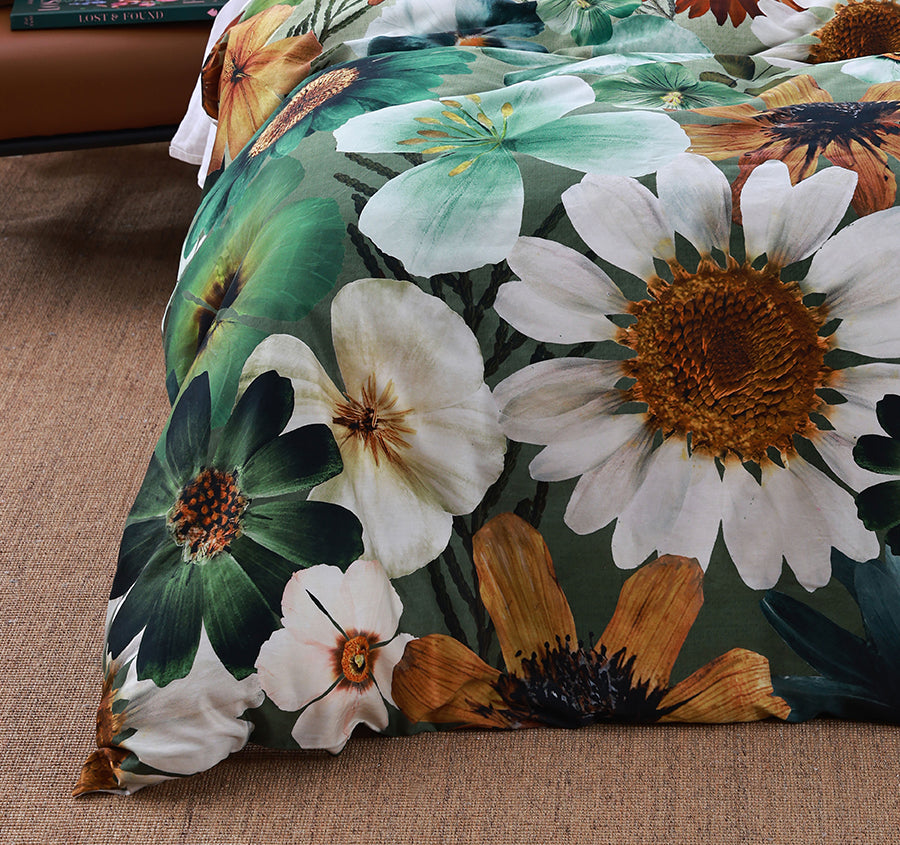 Flowerfield Quilt Cover Set Range Green – Manchester Warehouse