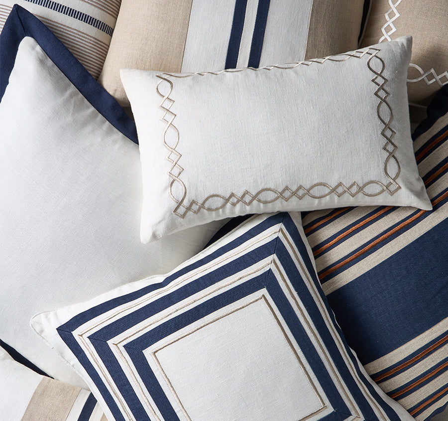 Linen Charleston 30x50cm Filled Cushion Navy – Manchester Warehouse