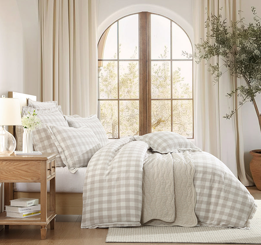 Waverley Quilt Cover Set Range Stone – Manchester Warehouse