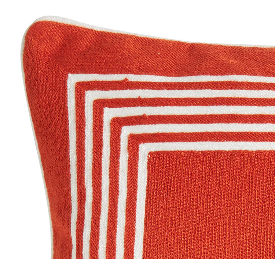 Caribbean Stripe Border 50x50cm Cushion Orange – Manchester Warehouse