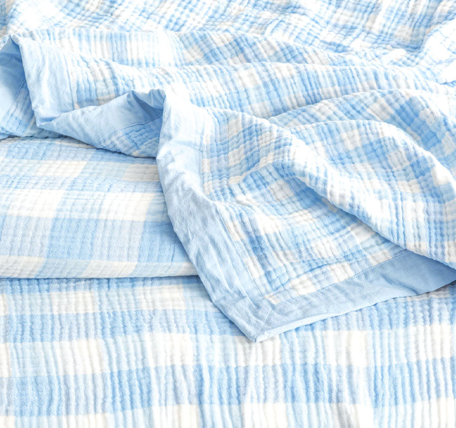 Gingham Blanket Range French Blue – Manchester Warehouse