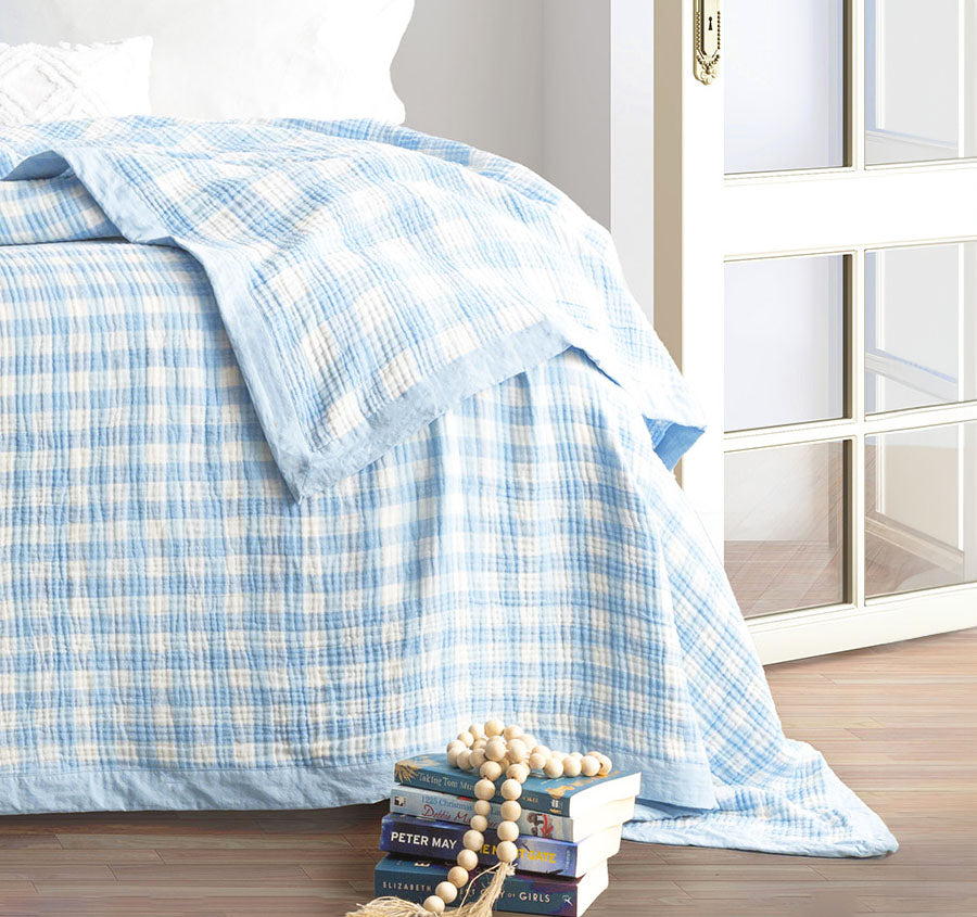 Gingham Blanket Range French Blue – Manchester Warehouse