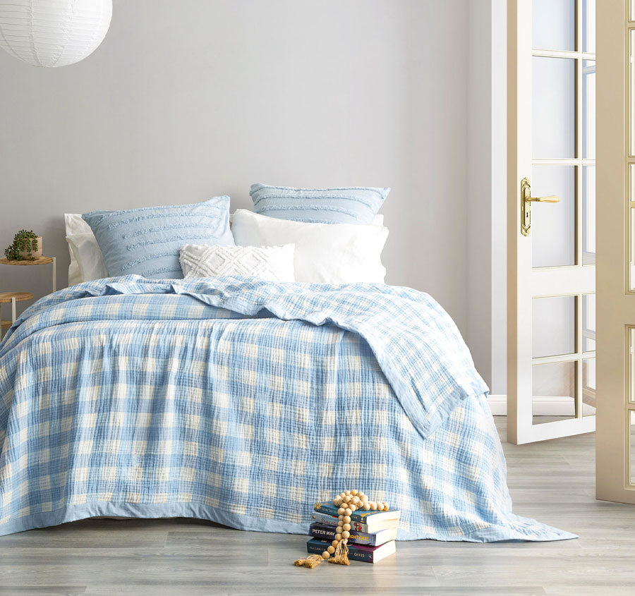Gingham Blanket Range French Blue – Manchester Warehouse