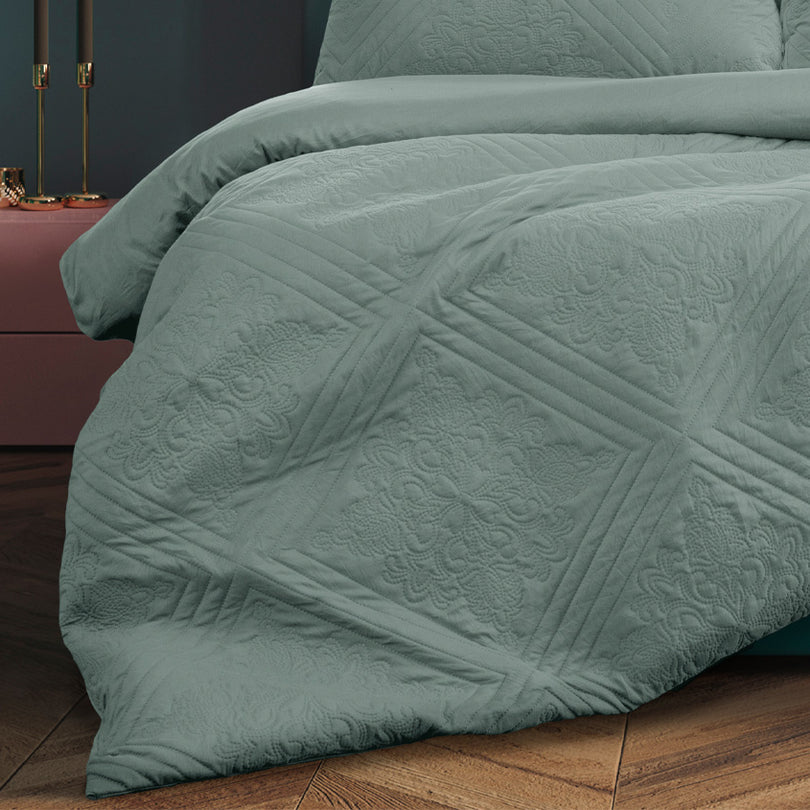 Eddison Quilt Cover Set Range Bluestone – Manchester Warehouse