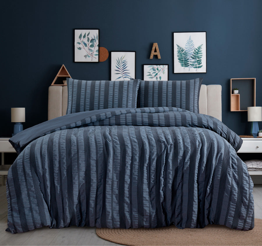 Lisbon Quilt Cover Set Range Indigo – Manchester Warehouse