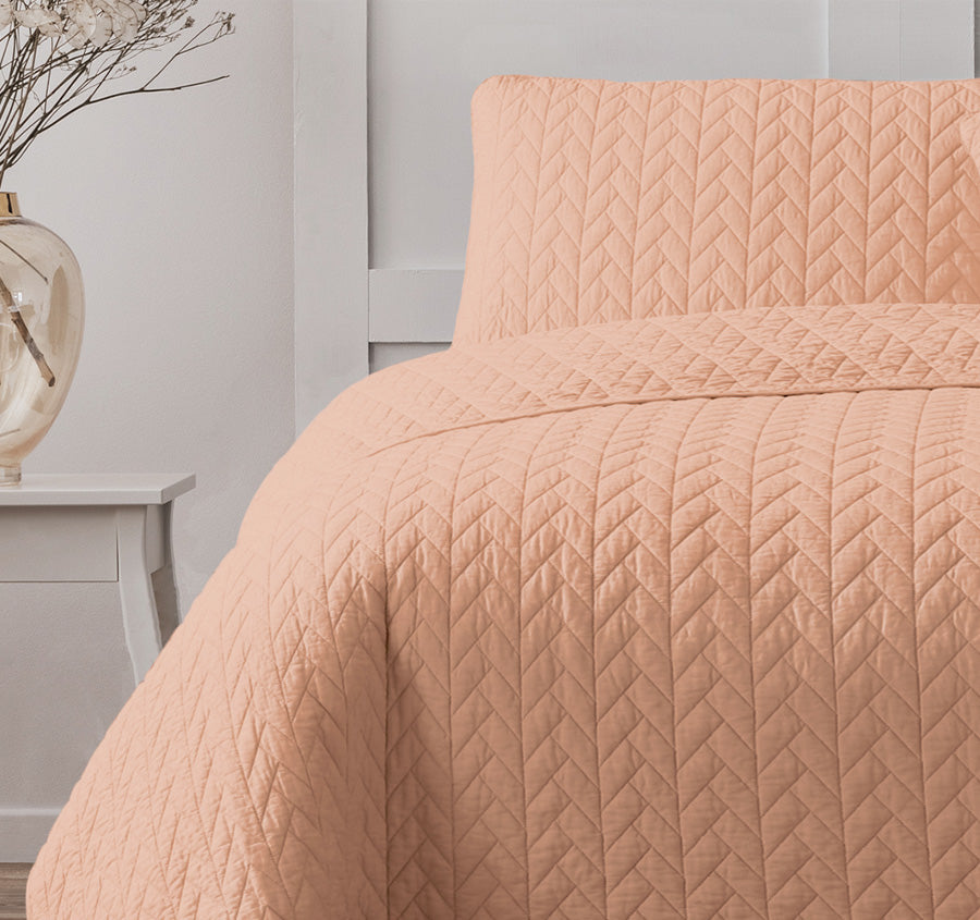 Maya Quilt Cover Set Range Peach – Manchester Warehouse