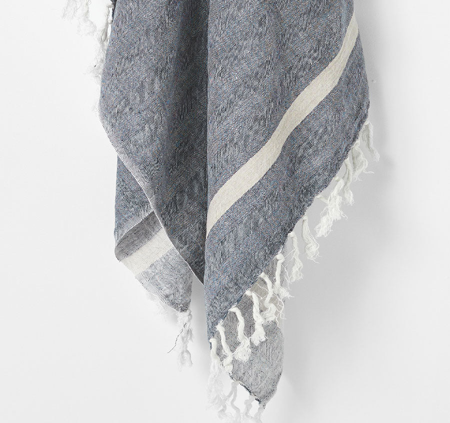 Herringbone 130x180cm Throw Rug Indigo – Manchester Warehouse