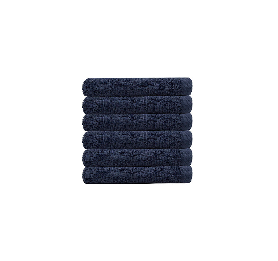 Chateau 6 Piece 500GSM Cotton Face Washer Set Navy – Manchester Warehouse