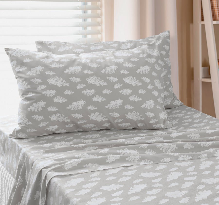 Clouds Sheet Set Range Grey – Manchester Warehouse