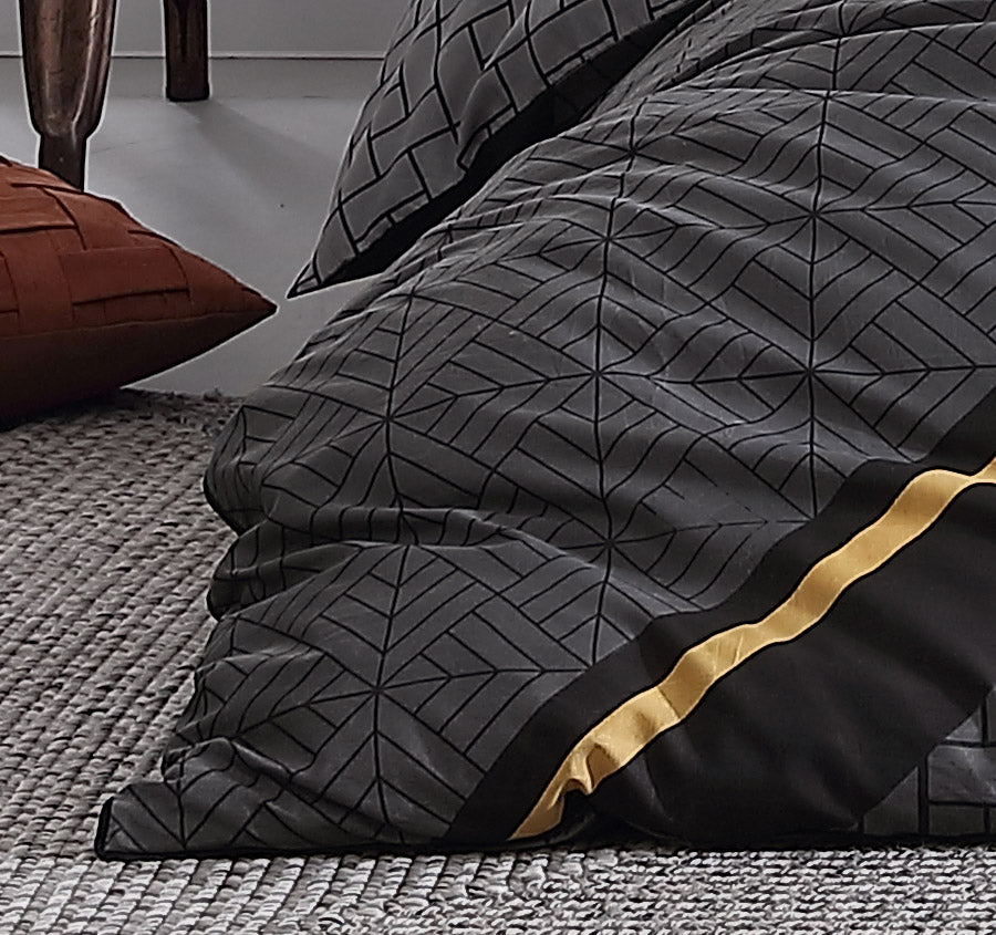 Jamala Quilt Cover Set Range Black – Manchester Warehouse