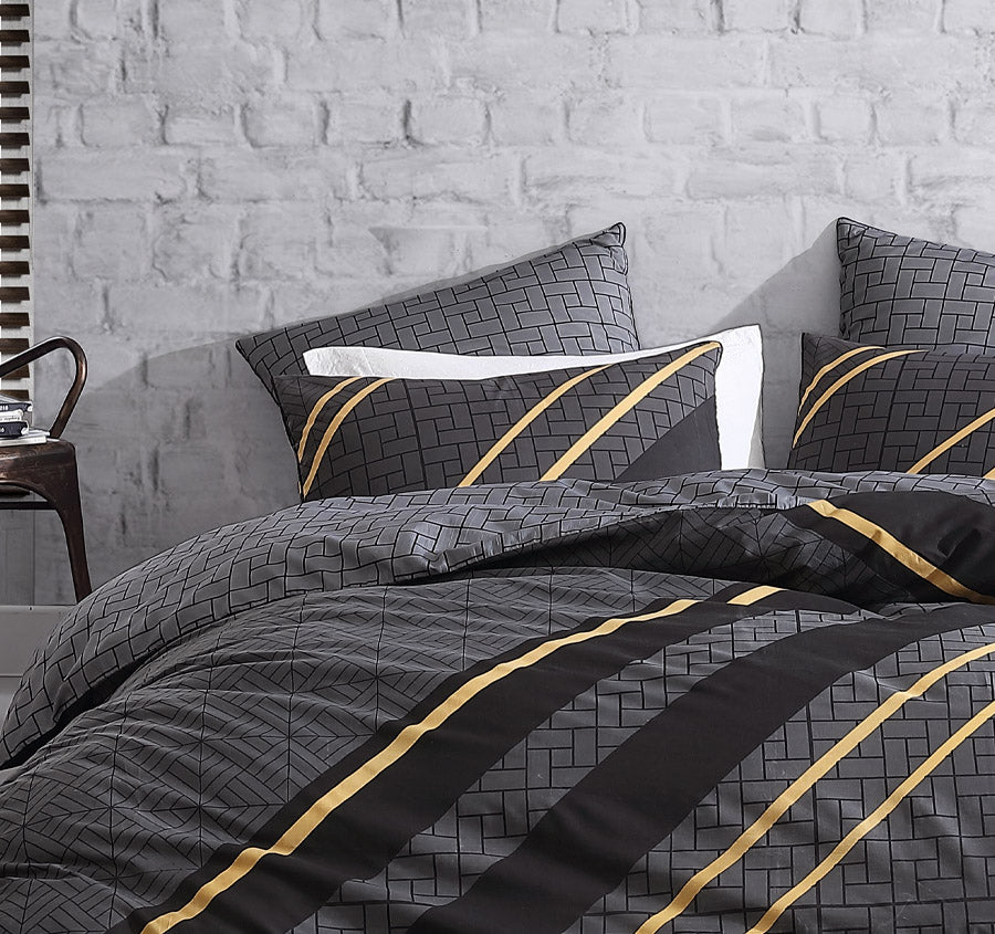 Jamala Quilt Cover Set Range Black – Manchester Warehouse