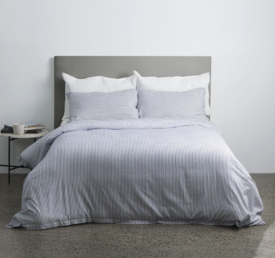 Classic Ticking Quilt Cover Set Range Navy – Manchester Warehouse